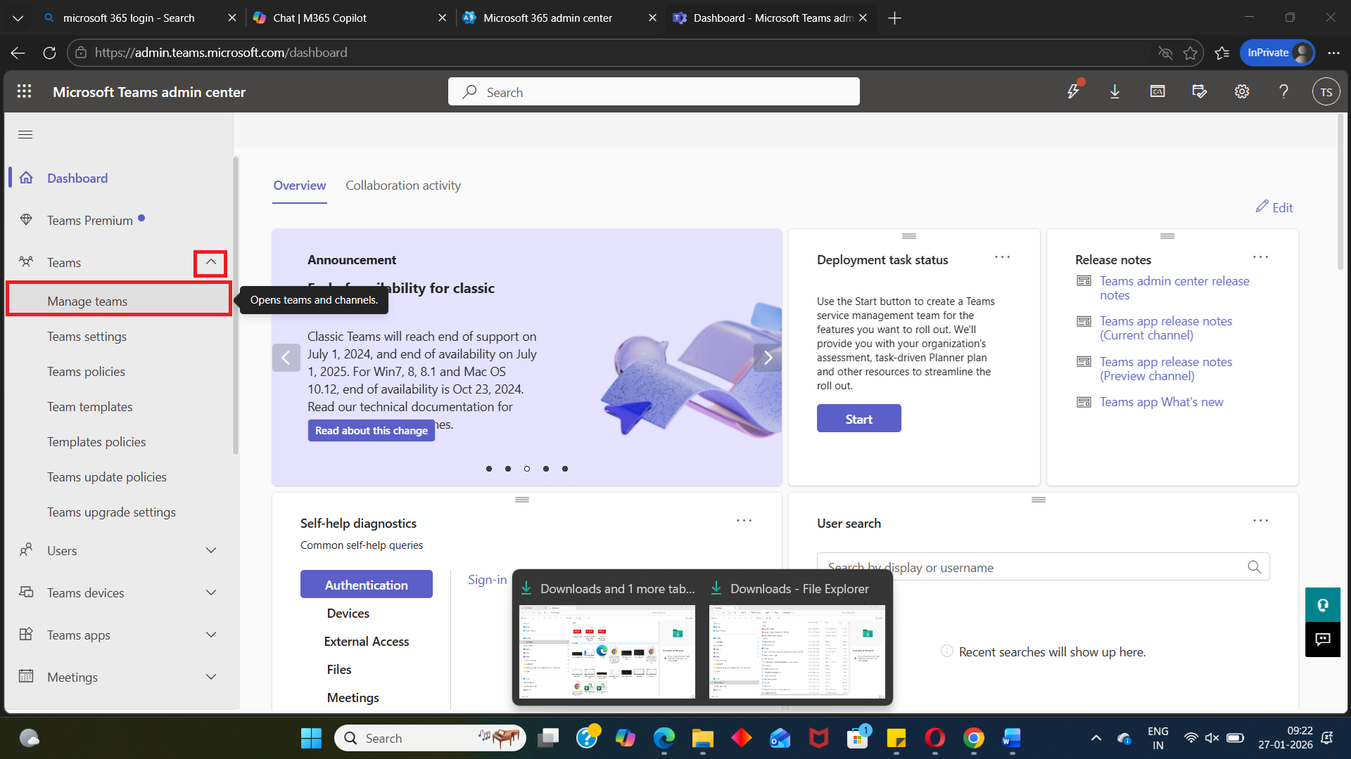 Create Teams Channels Using Teams Admin Center
