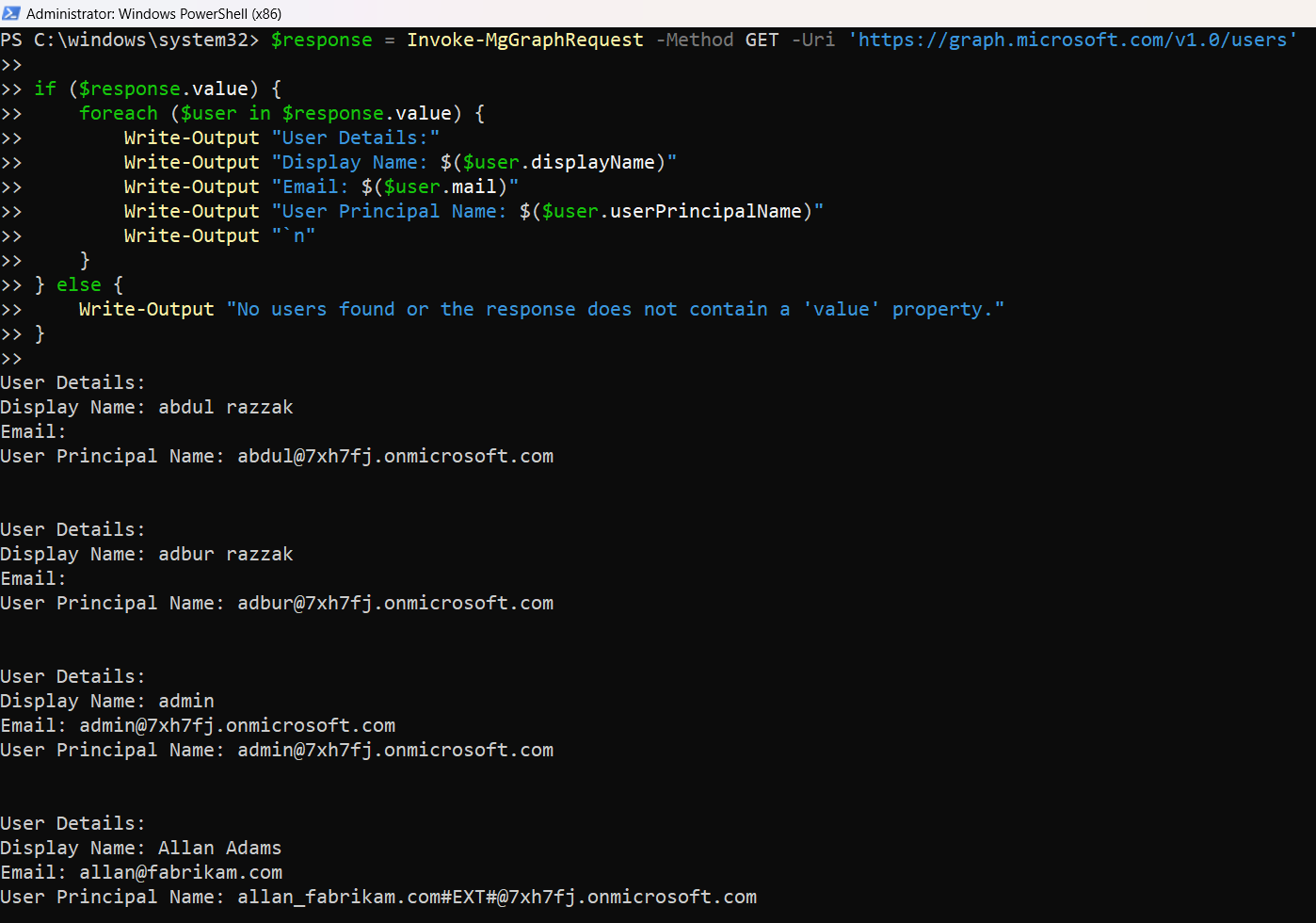 Using Invoke-MgGraphRequest to Fetch Microsoft 365 Users